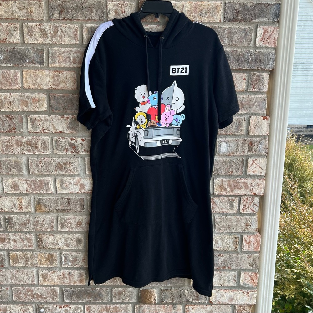 Bt21 Line Friends Hoodie Style Dress - Gem